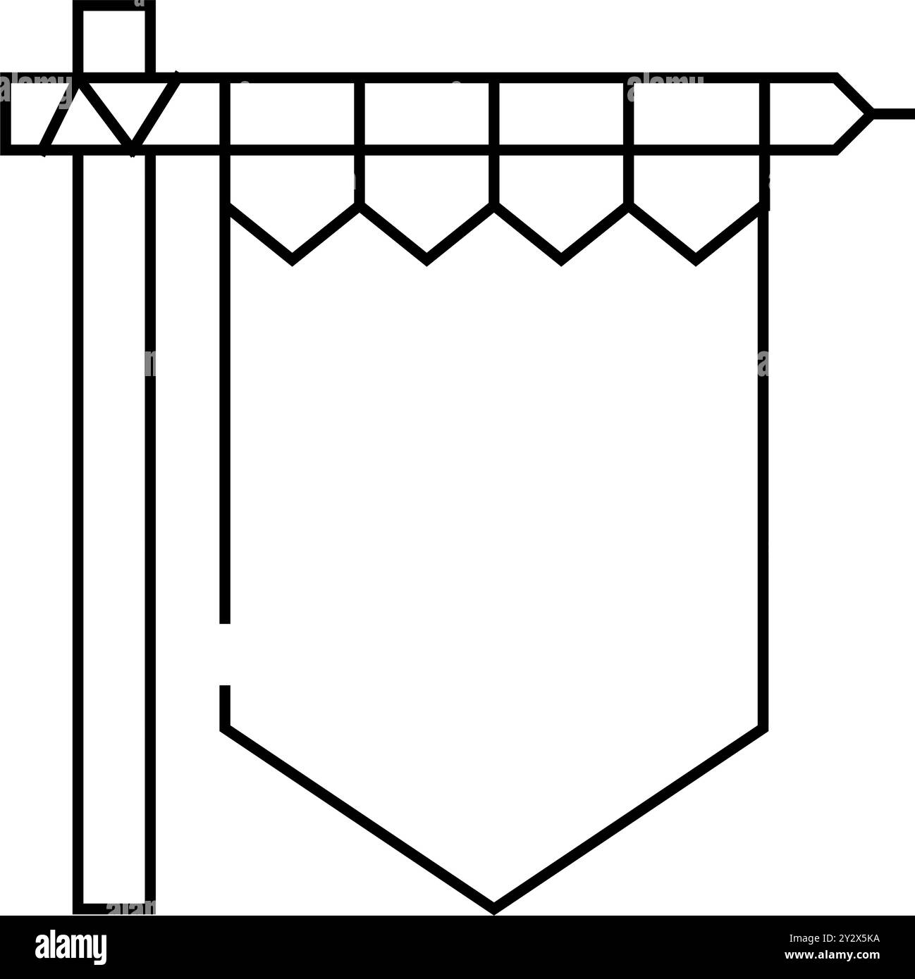 medieval flag line icon vector black illustration Stock Vector Image ...