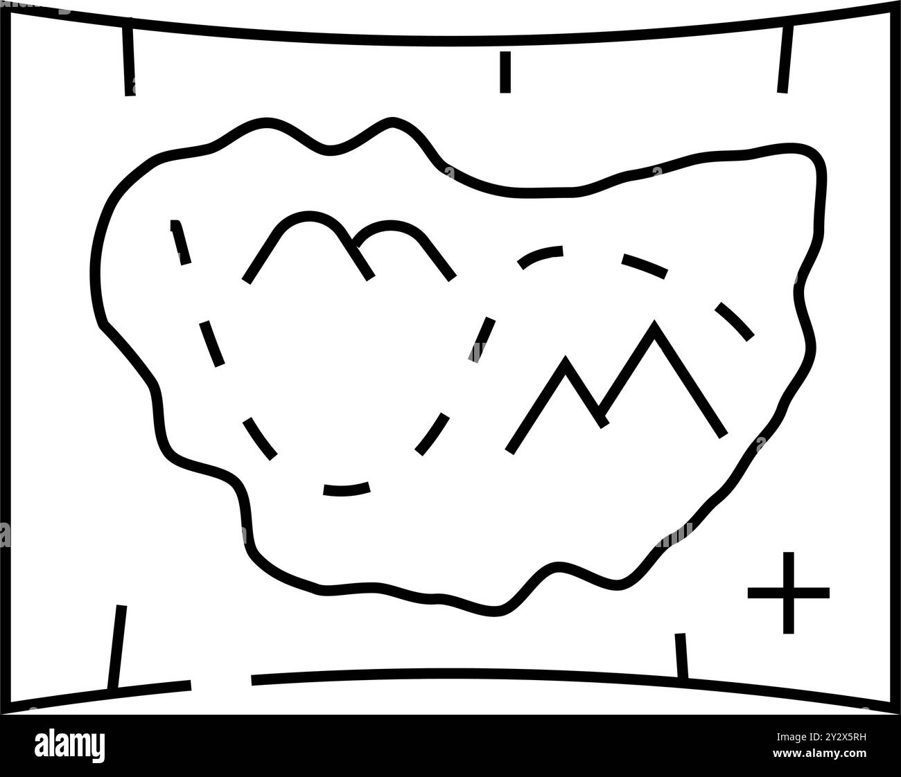 medieval map line icon vector black illustration Stock Vector Image ...