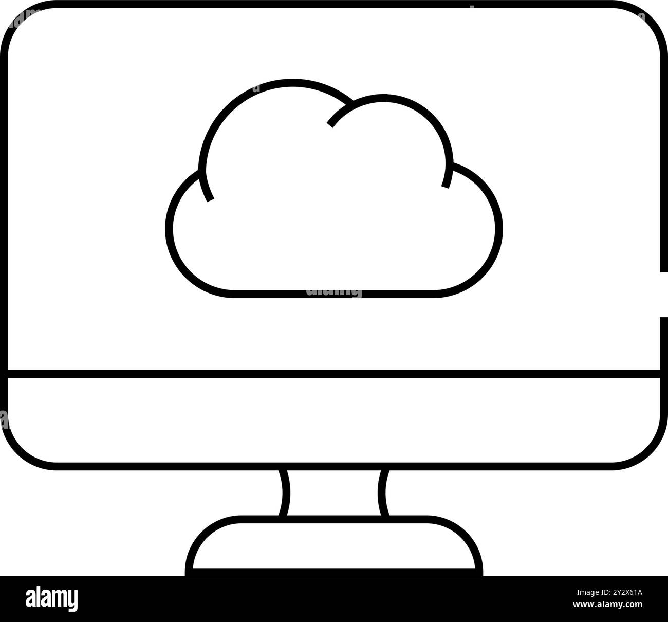 computer files cloud storage line icon vector illustration Stock Vector ...