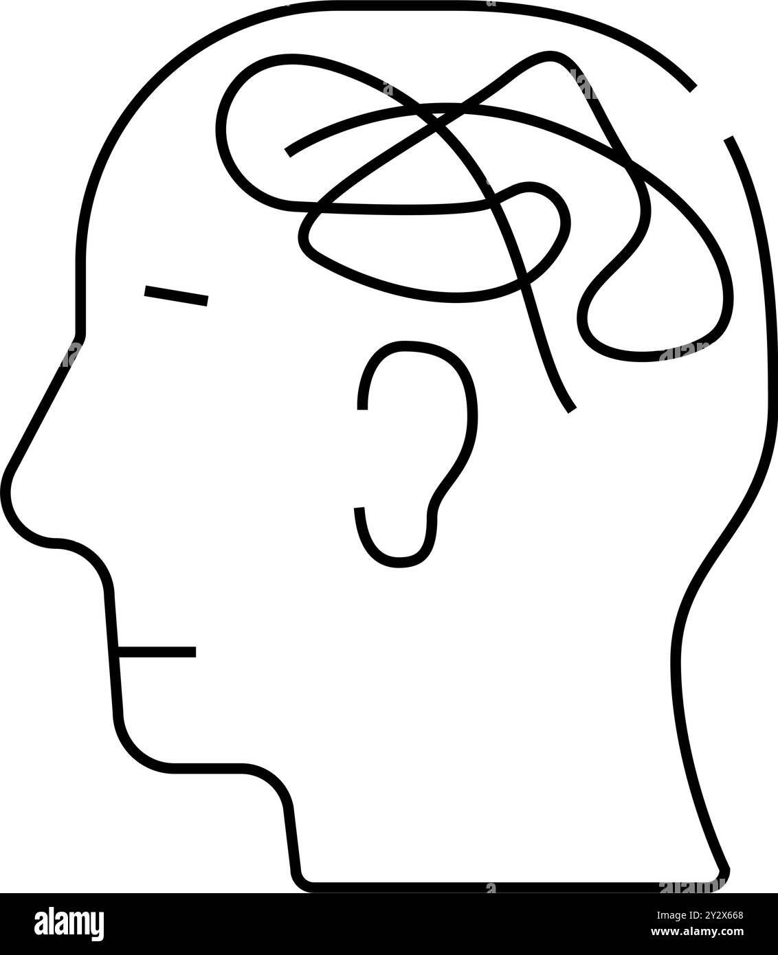 mess in head line icon vector illustration Stock Vector Image & Art - Alamy