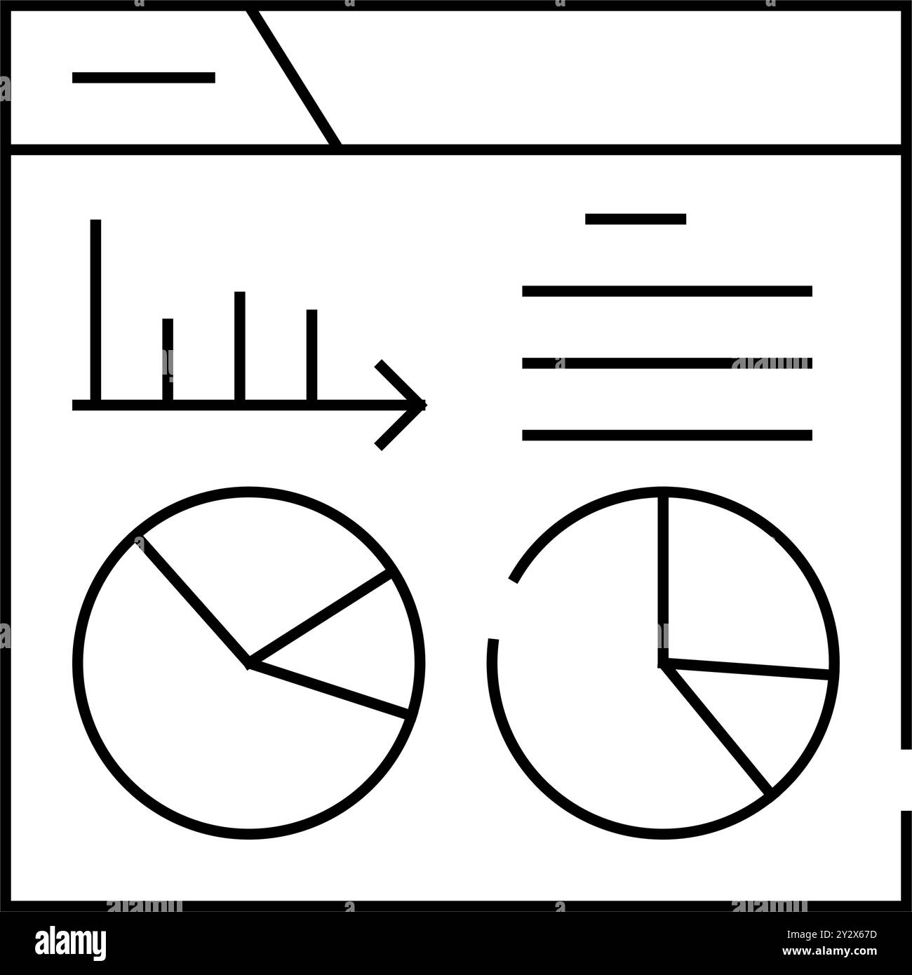 statistical analysis digital report line icon vector illustration Stock ...
