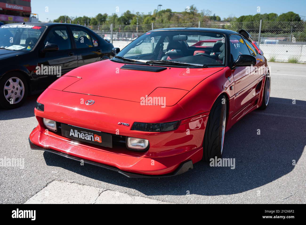Front view of a small two-seater mid-engine Japanese sports car. the ...