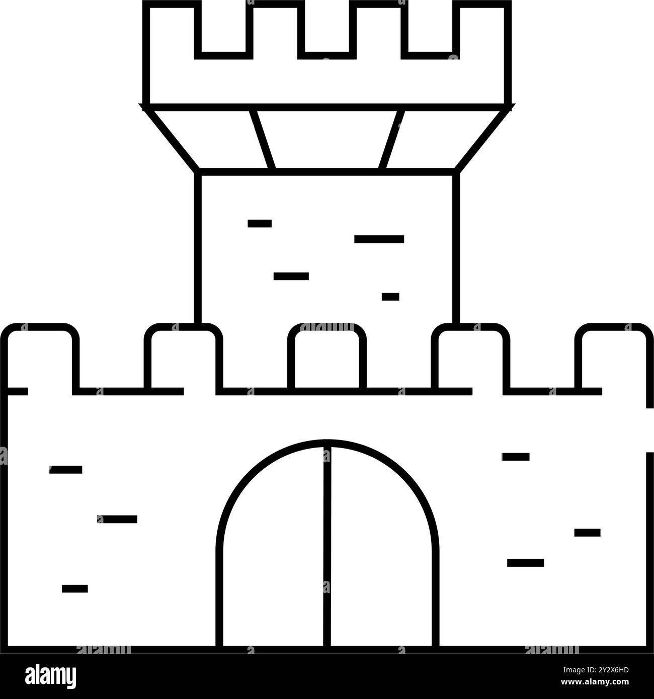 medieval castle line icon vector black illustration Stock Vector Image & Art - Alamy