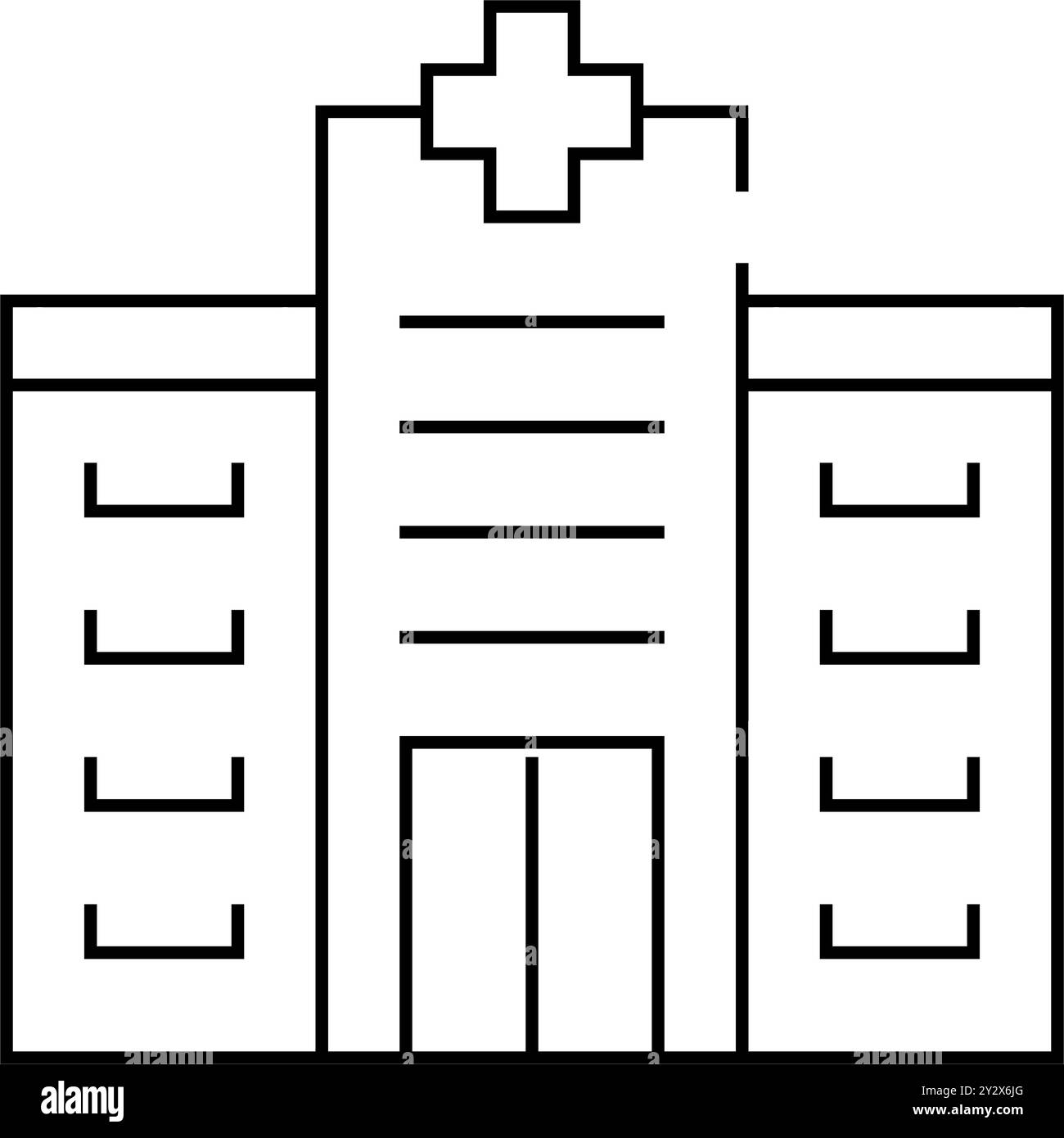hospital building line icon vector black illustration Stock Vector ...