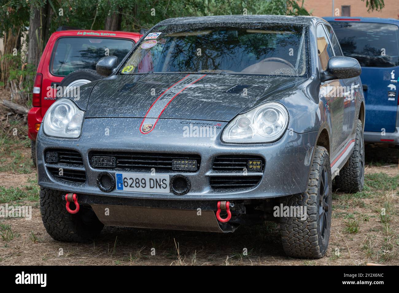 Porsche Cayenne S SUV modified for off-roading, large diameter off-road ...