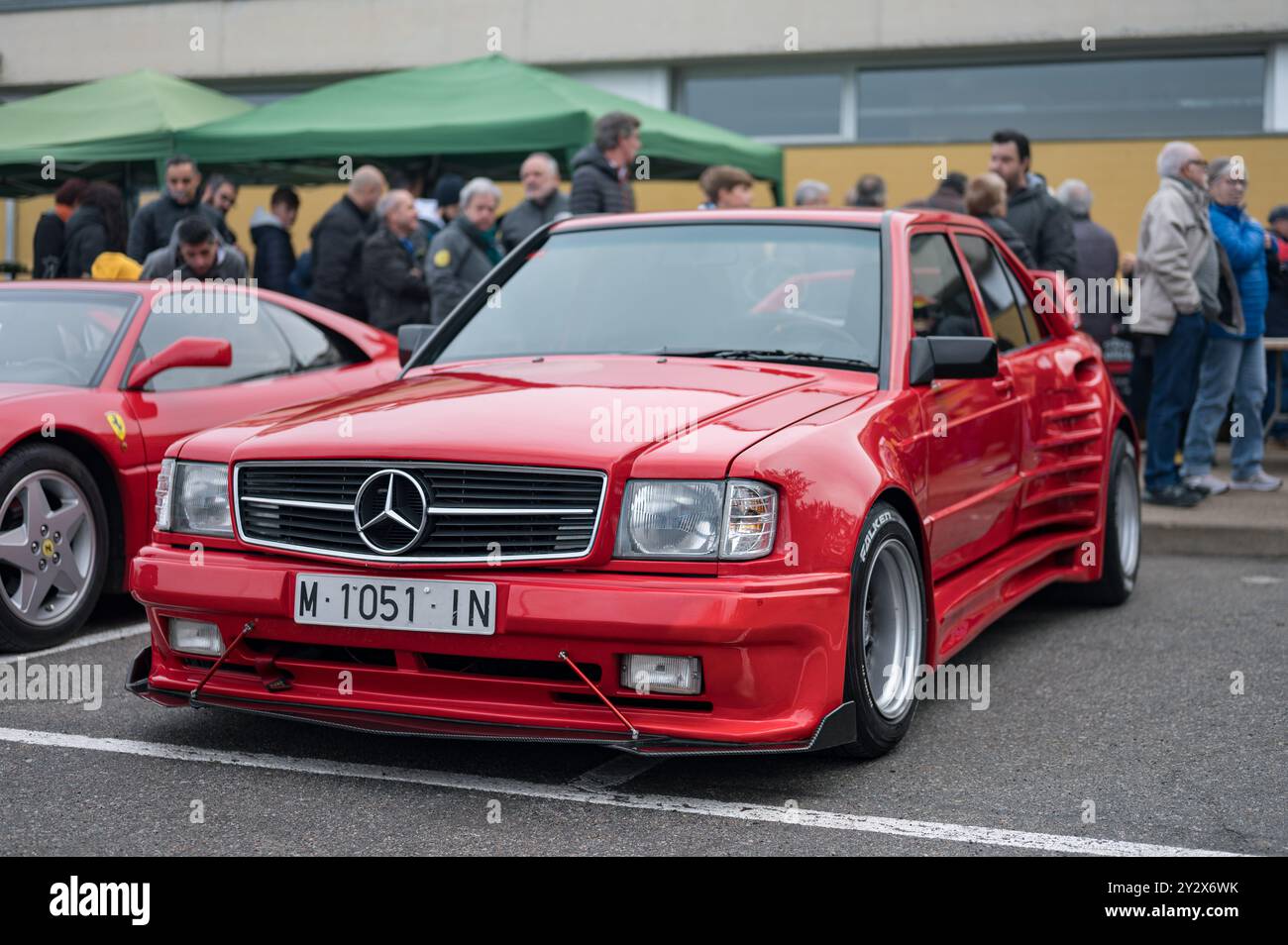 Front view of the classic German sports car Mercedes Benz W201 190 E ...