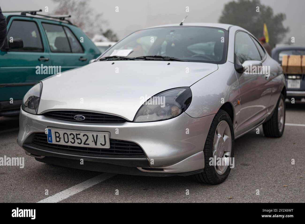 Front view of the beautiful classic gray first generation Ford Puma ...
