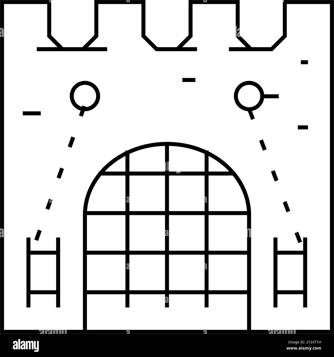 grid goal of ancient castle line icon vector illustration Stock Vector ...