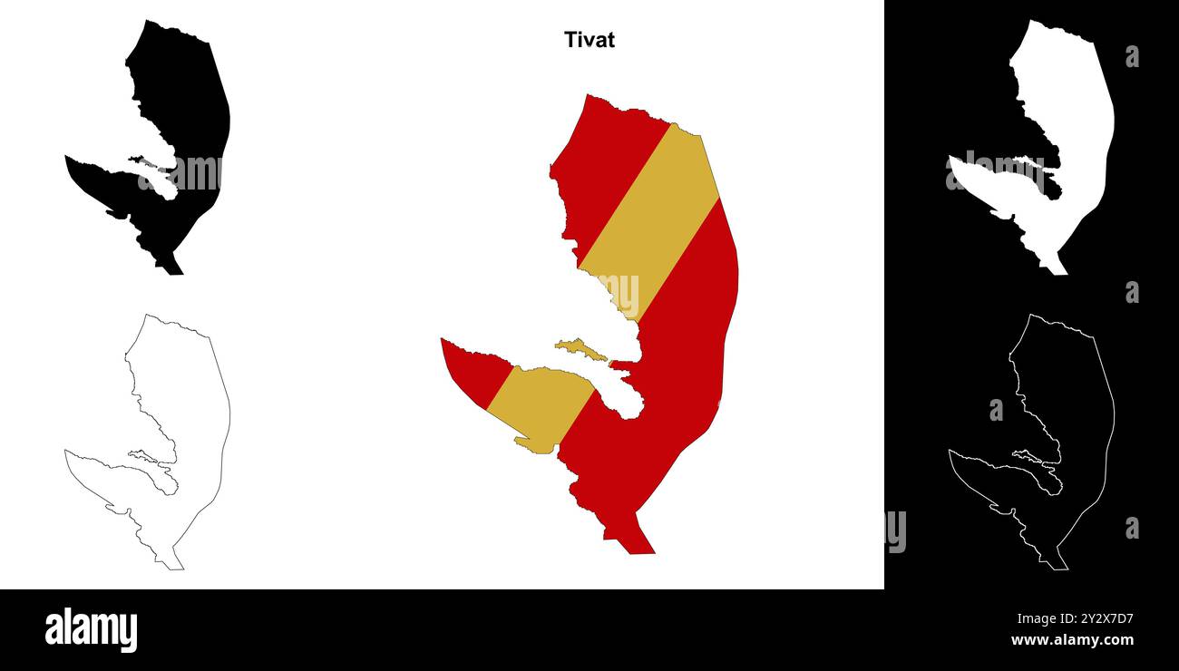 Tivat municipality outline map set Stock Vector Image & Art - Alamy