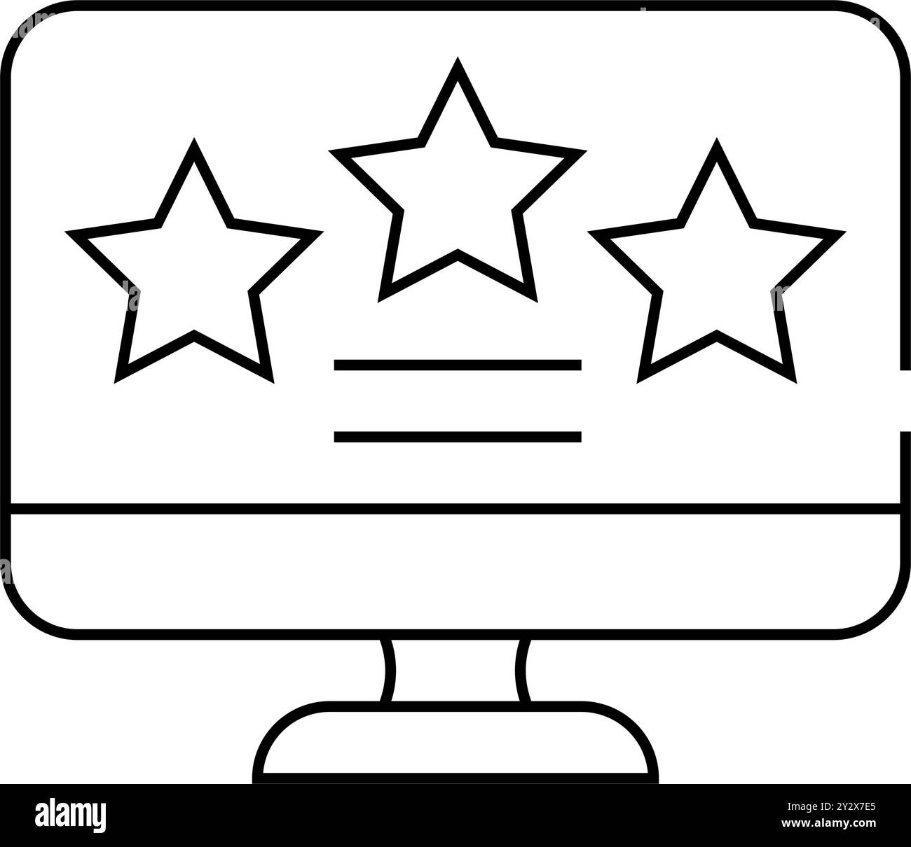 review stars on computer screen line icon vector illustration Stock ...