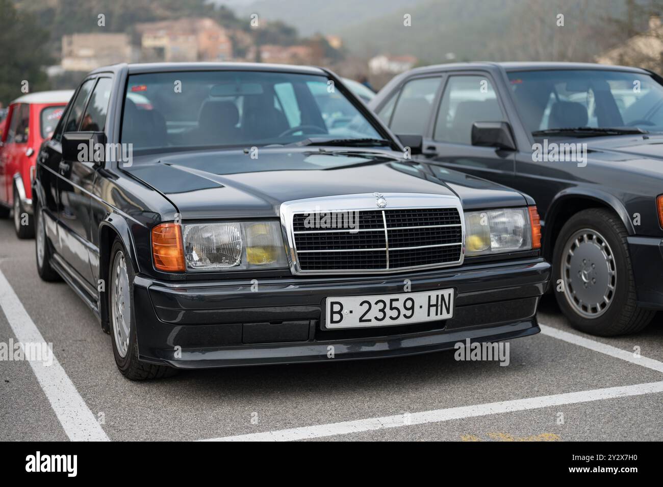 Front view of the classic German injection luxury sports car Mercedes ...