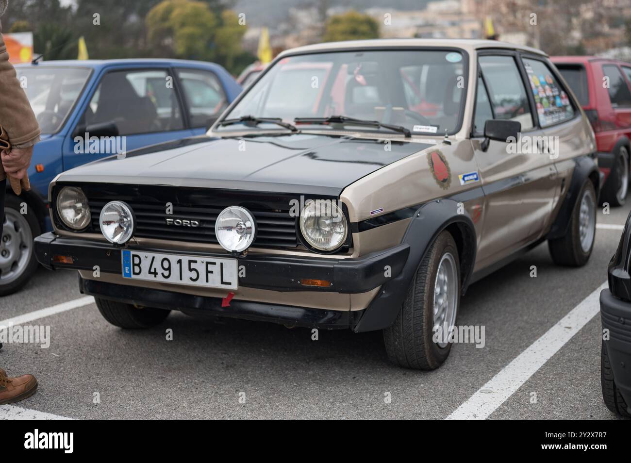 Nice first generation Ford Fiesta in brown with black hood Stock Photo ...