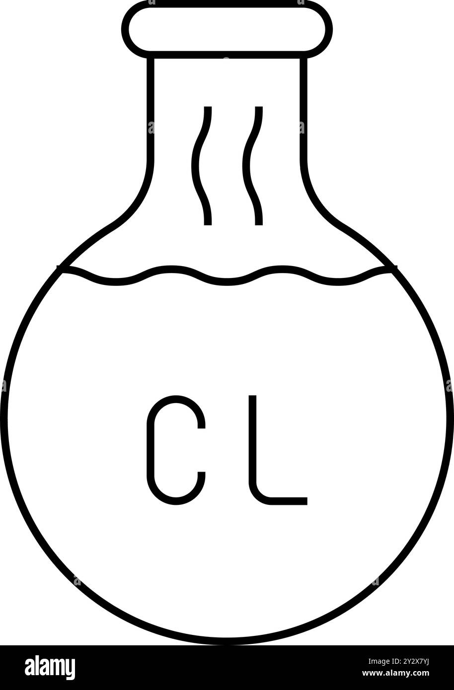 chlorine flask line icon vector black illustration Stock Vector Image ...