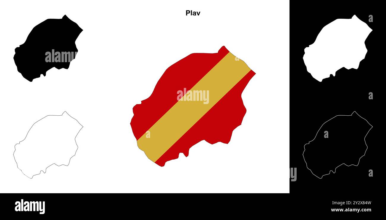 Plav municipality outline map set Stock Vector Image & Art - Alamy