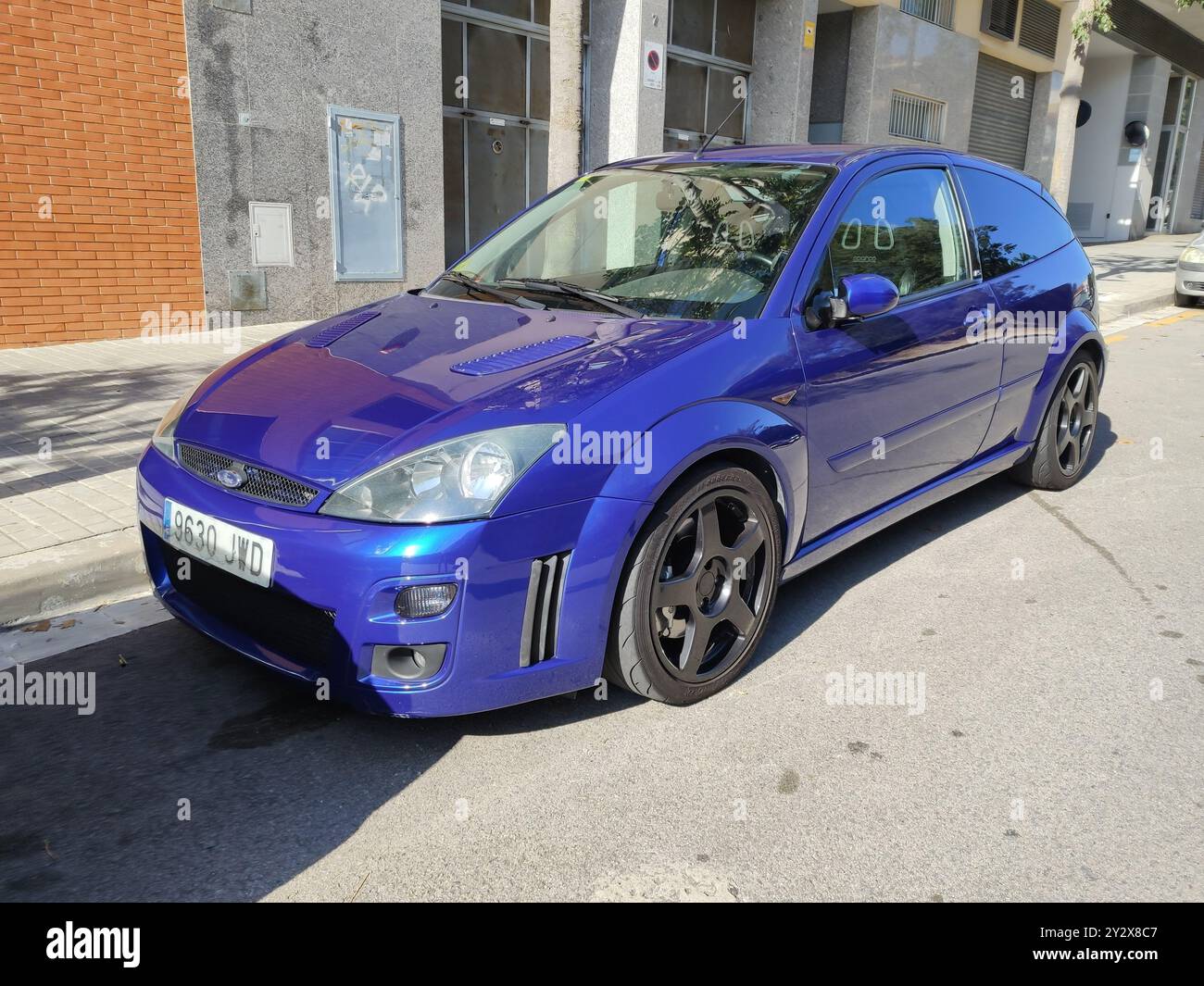 Front view of an impressive and exclusive hatchback sports car, the ...