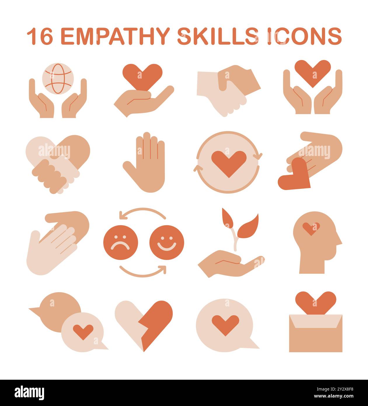 Empathy icons set. Deep understanding of emotions and sympathy. Soft ... Empathy icons set. Deep understanding of emotions and sympathy. Soft ...