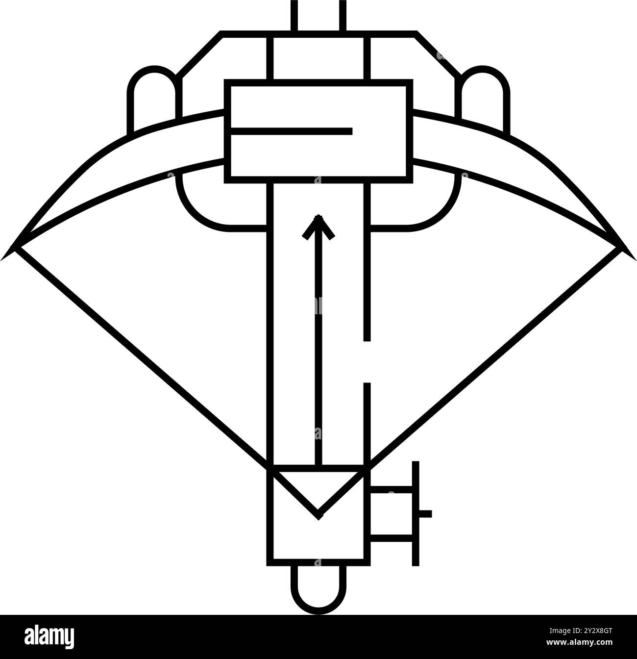 ballista crossbow line icon vector illustration black Stock Vector ...