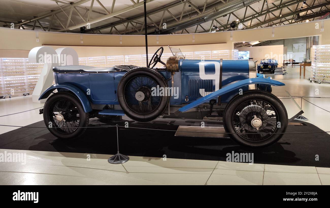 Detail of the historic blue Chenard & Walcker Type Sport 3L racing car ...
