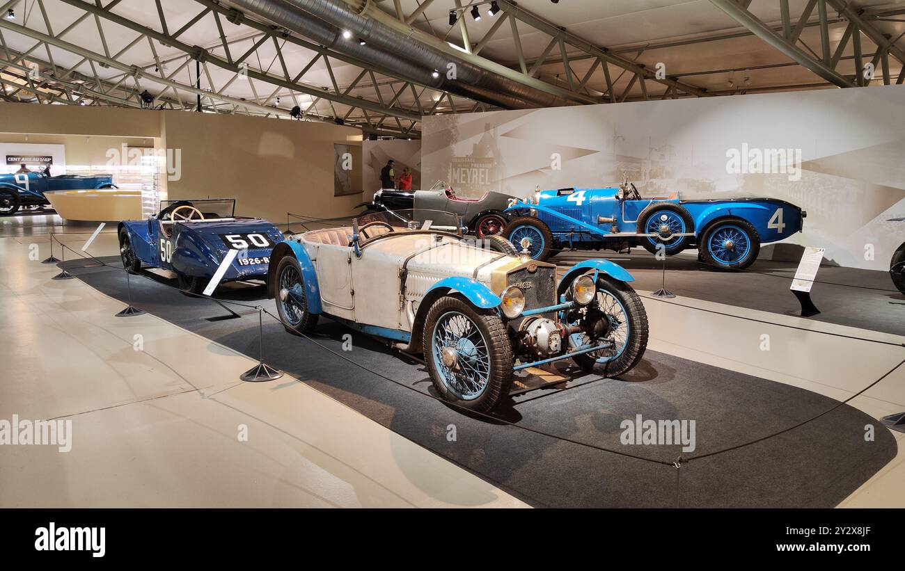 Front view of the historic Tracta Gephi racing car at the LeMans museum ...