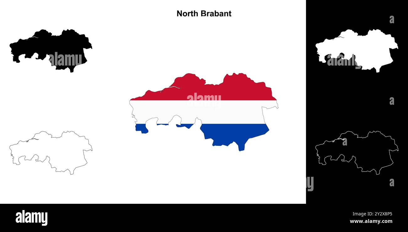 North Brabant province outline map set Stock Vector Image & Art - Alamy