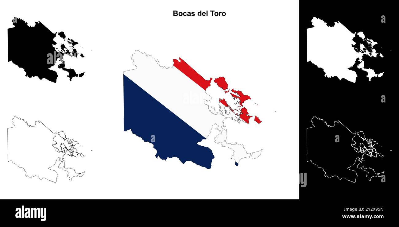 Bocas del Toro province outline map set Stock Vector Image & Art - Alamy