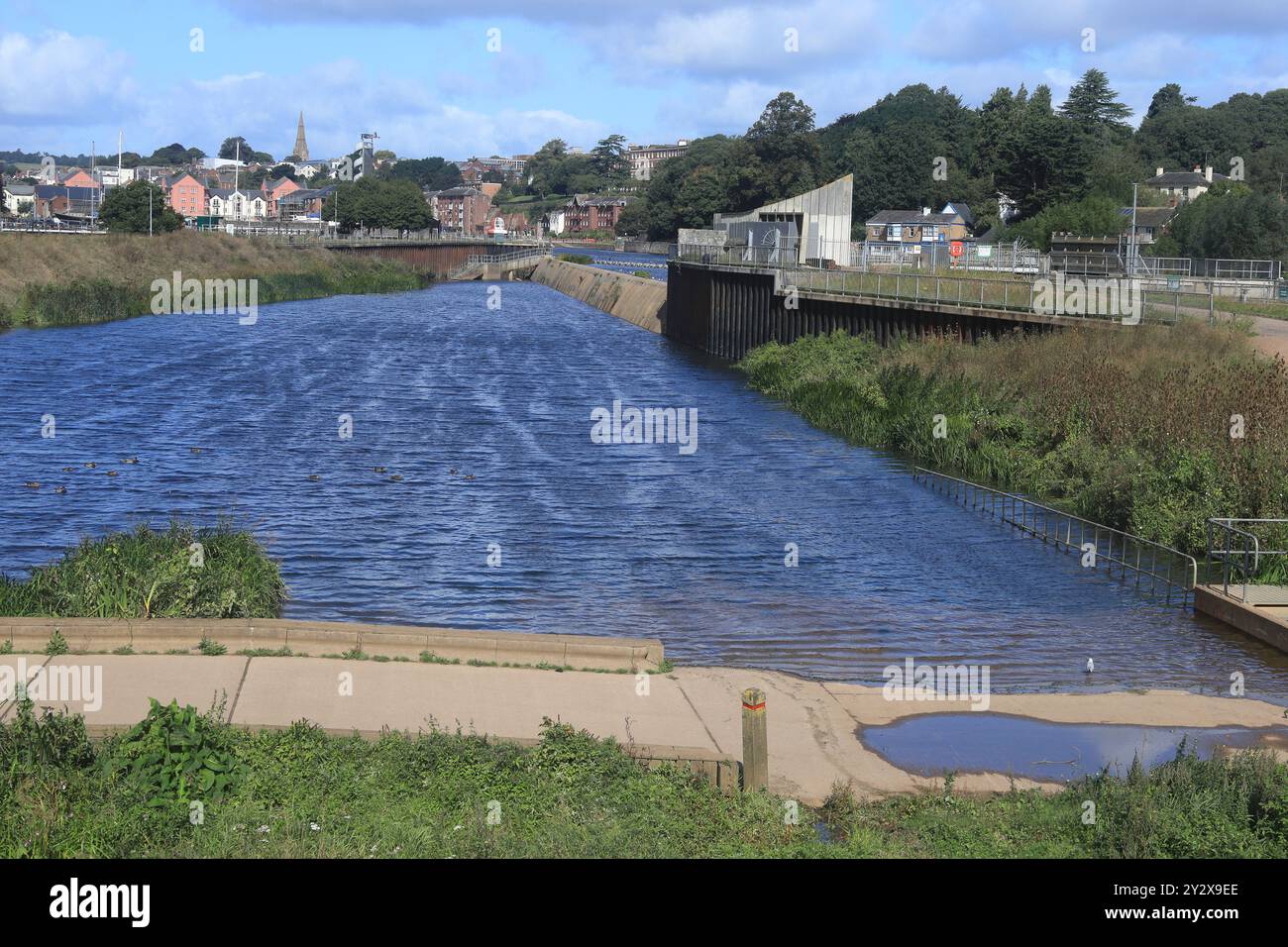 Exeter quay/flood relief channel, Devon, England, UK Stock Photo - Alamy