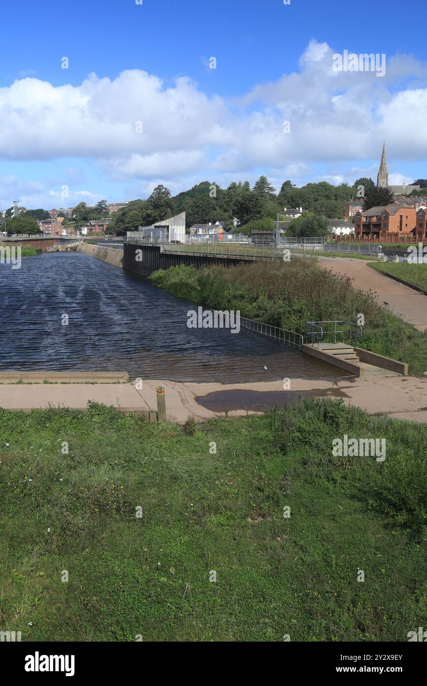 Exeter quay/flood relief channel, Devon, England, UK Stock Photo - Alamy