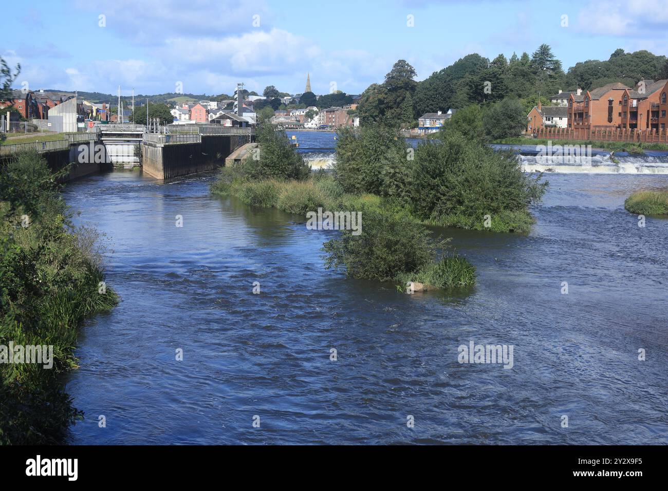 Exeter quay/flood relief channel, Devon, England, UK Stock Photo - Alamy