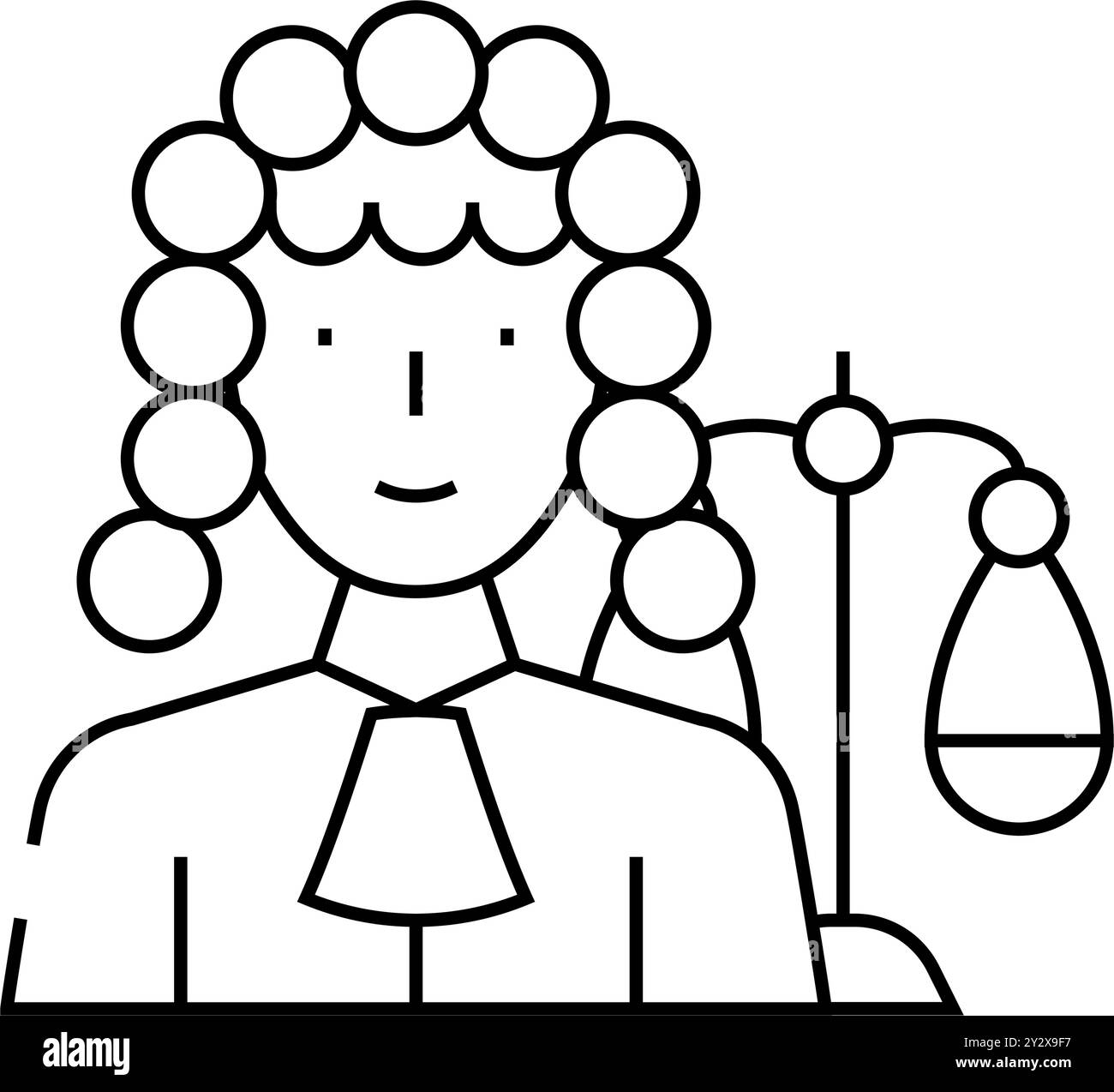 judge woman job line icon vector illustration Stock Vector Image & Art ...