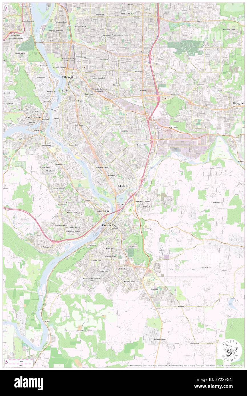 Map of gladstone oregon Cut Out Stock Images & Pictures - Alamy