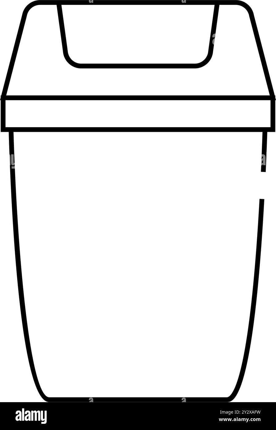 rubbish bin line icon vector black illustration Stock Vector Image ...