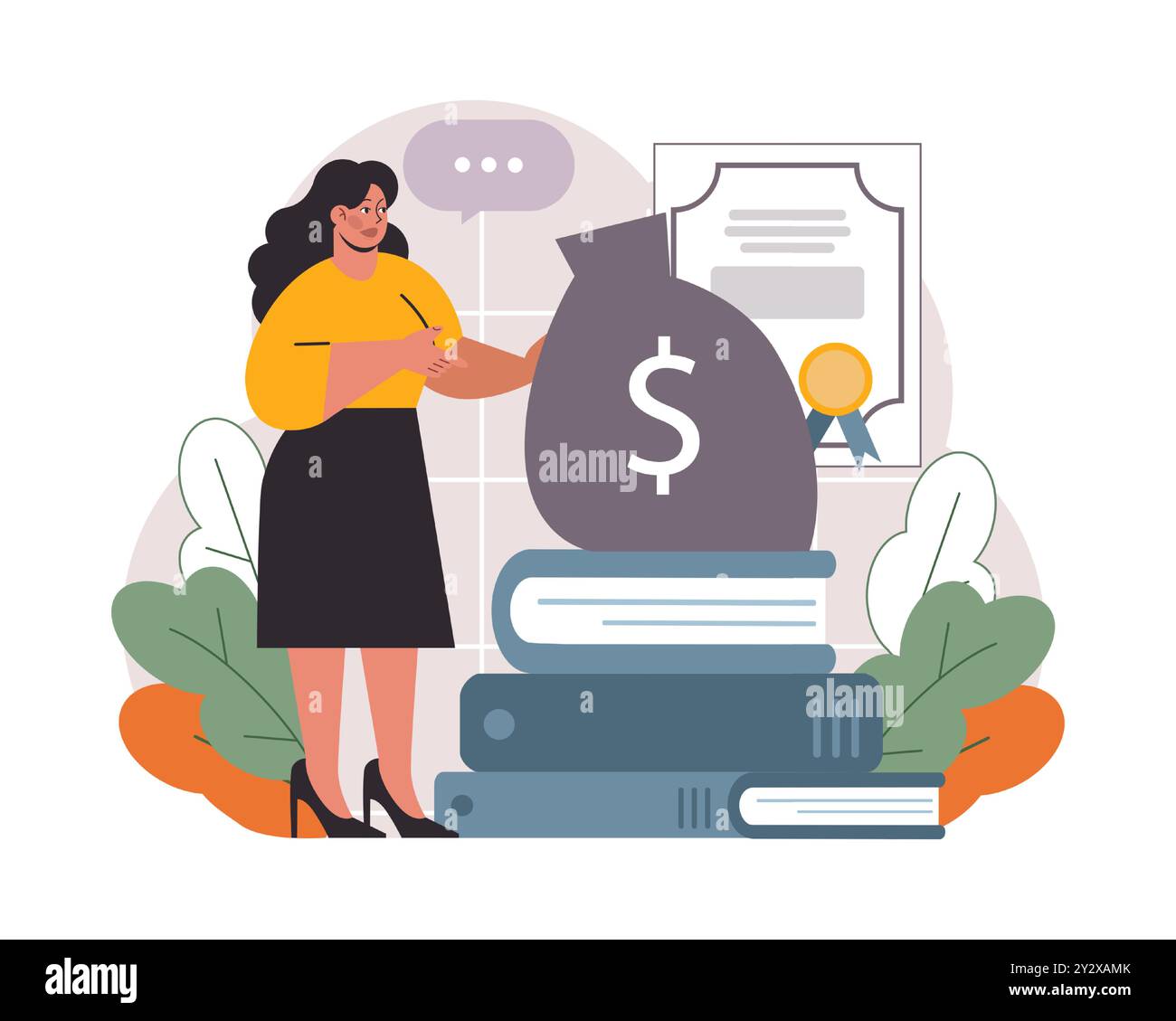 Student debt. Young graduated character with a financial crisis ...