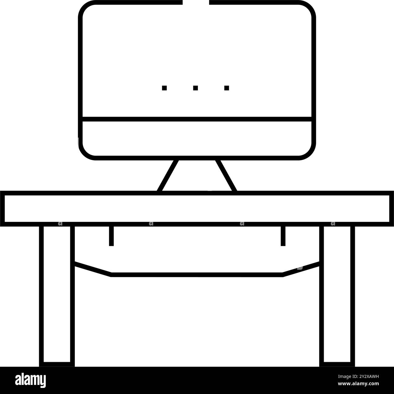 coworking workspace table line icon vector illustration Stock Vector ...