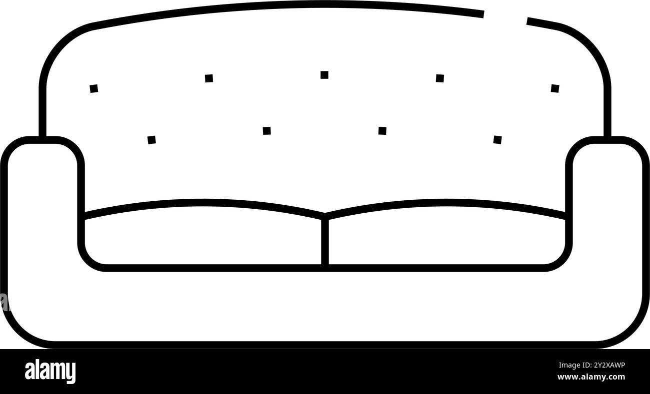 comfortable sofa coworking furniture line icon vector illustration ...