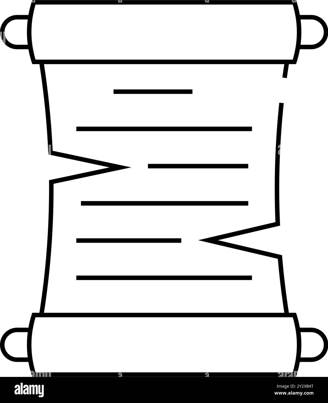 paper scroll line icon vector black illustration Stock Vector Image ...