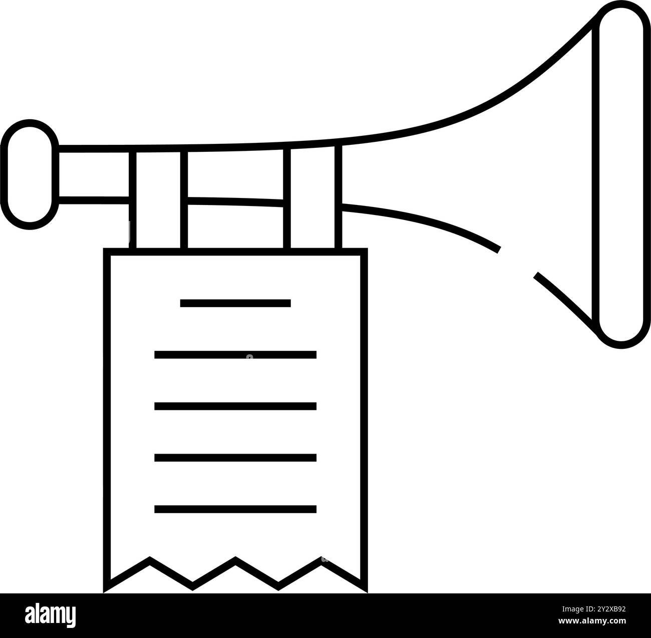 trumpet fanfare line icon vector black illustration Stock Vector Image ...