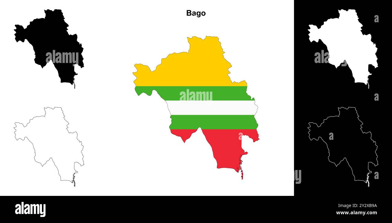Bago blank outline map set Stock Vector Image & Art - Alamy