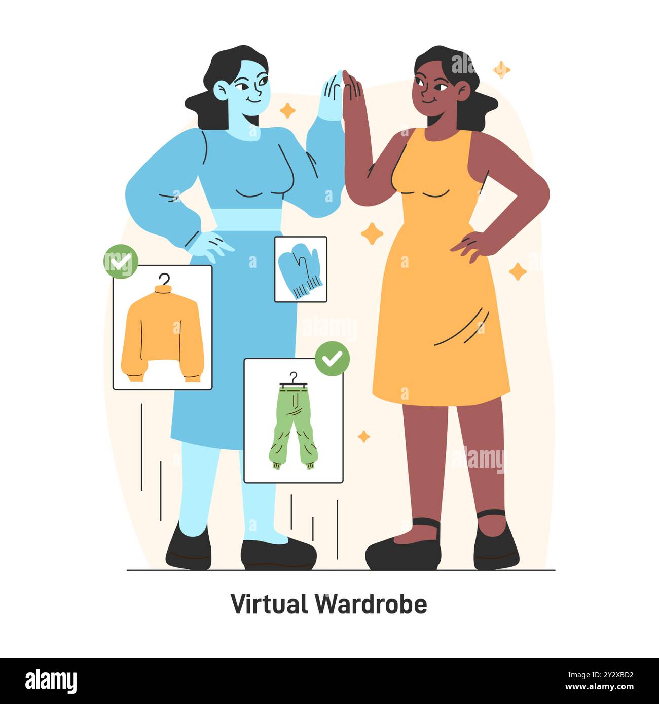 Virtual wardrobe. Character collect sets of clothes online, making ...
