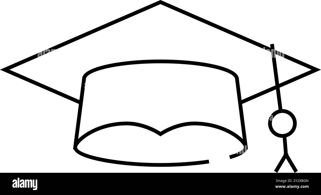 student graduation cap line icon vector illustration Stock Vector Image ...