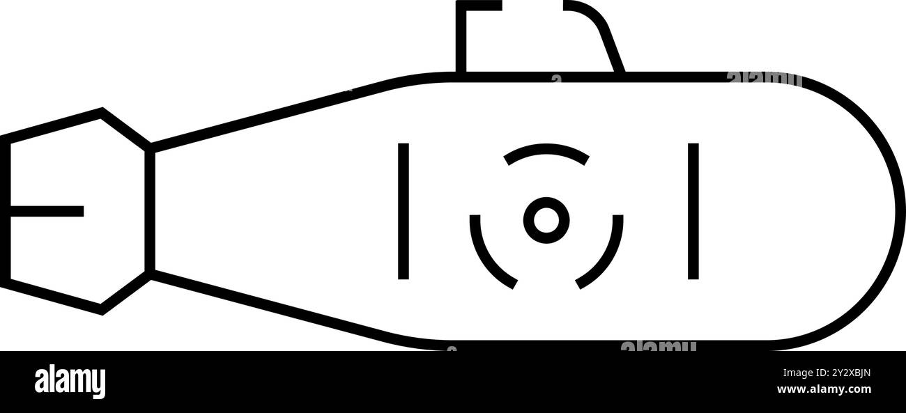 Nuclear submarine illustration Black and White Stock Photos & Images ...