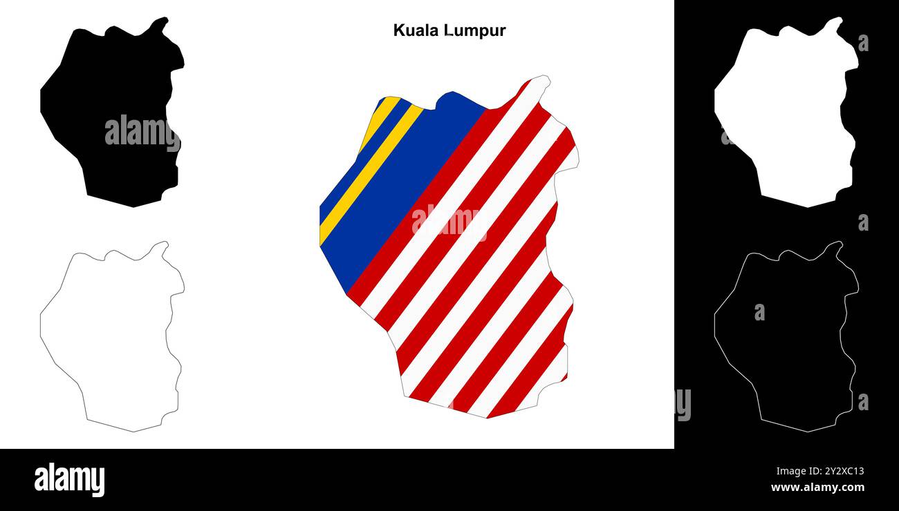 Kuala Lumpur state outline map set Stock Vector Image & Art - Alamy