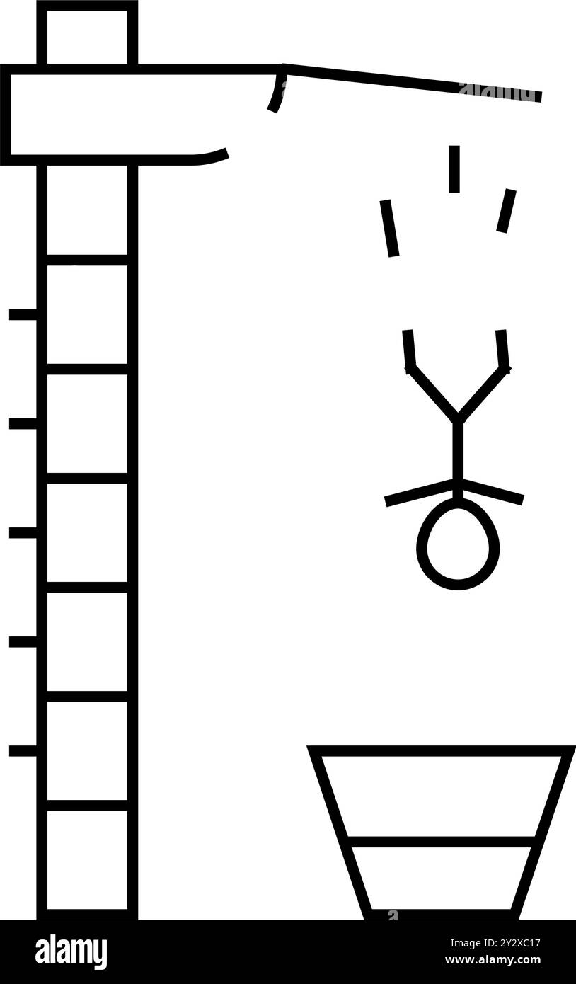 jumping into water from height line icon vector illustration Stock ...