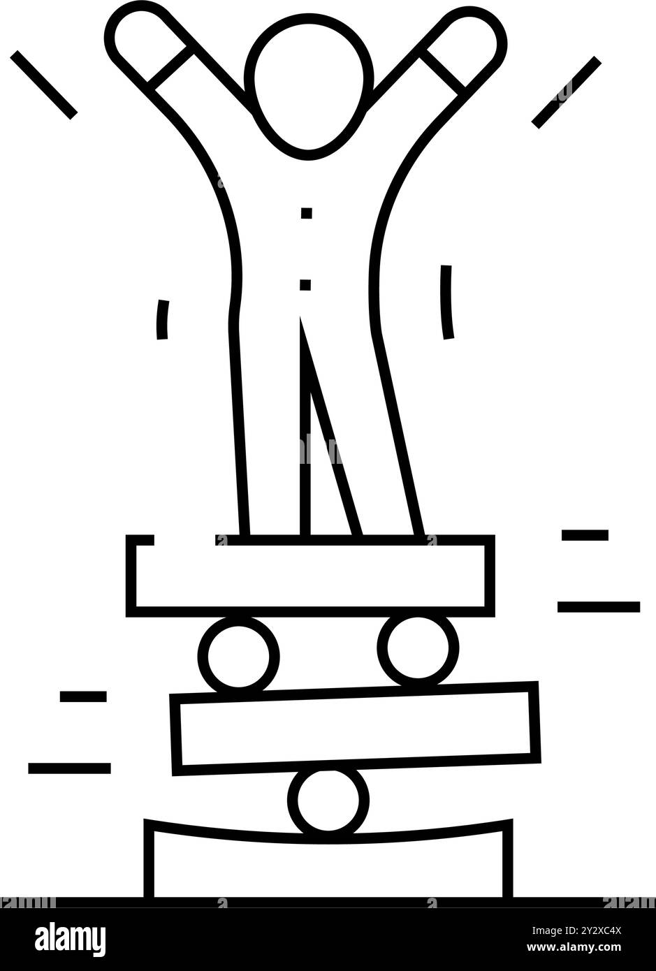 acrobat balancing line icon vector illustration black Stock Vector ...