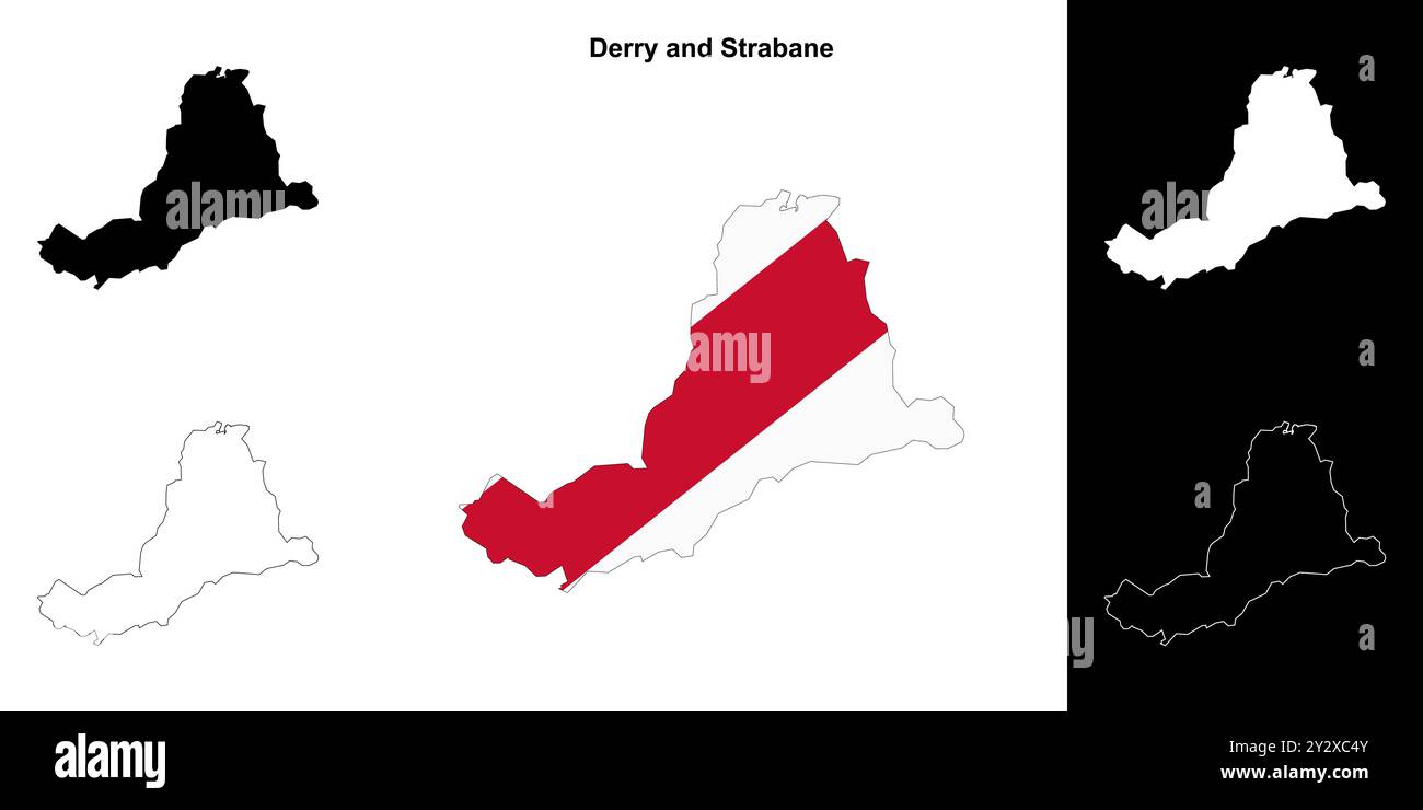 Derry and Strabane outline map set Stock Vector Image & Art - Alamy
