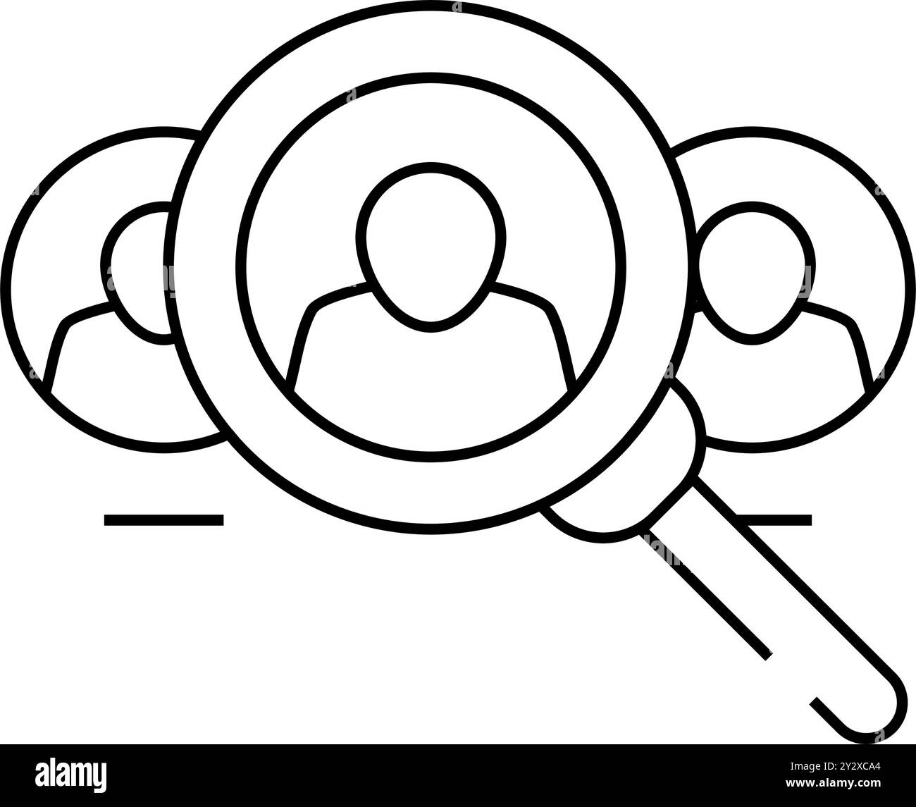 employee search line icon vector illustration sign Stock Vector Image ...