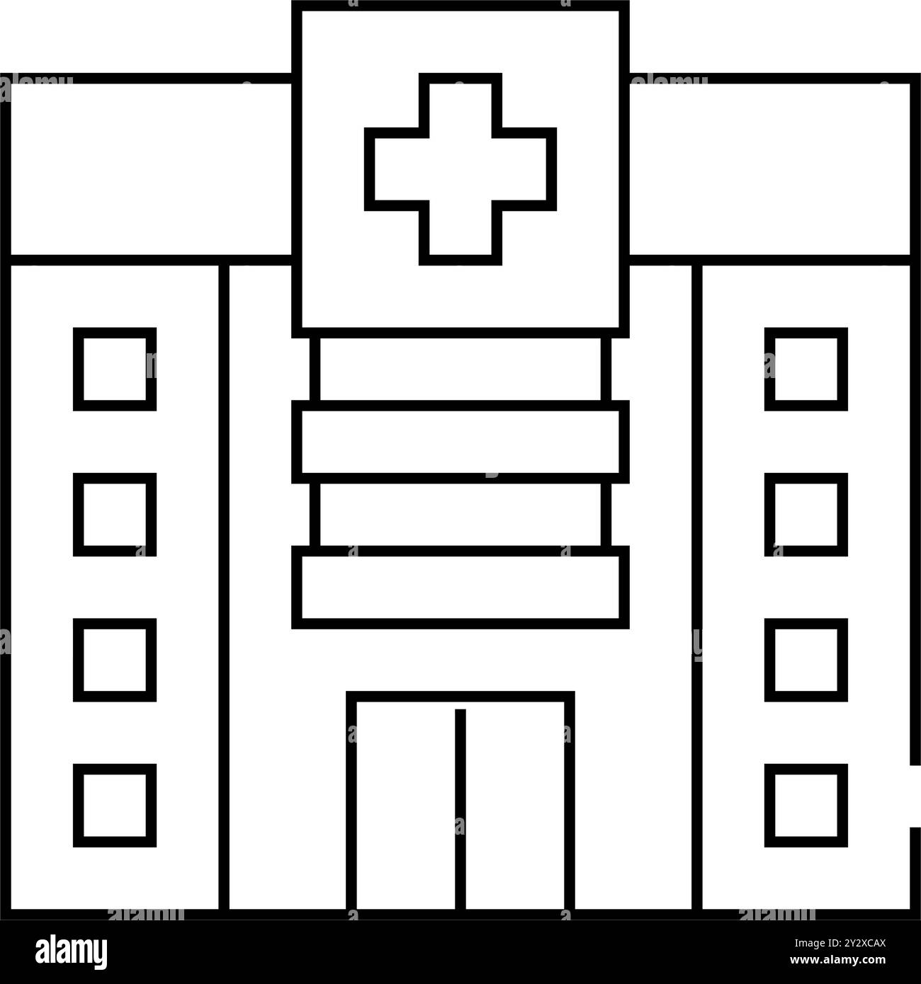 hospital building line icon vector illustration black Stock Vector ...