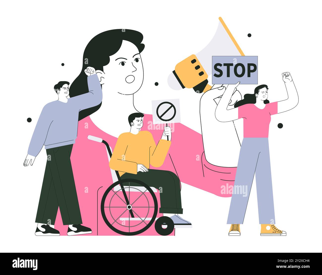 Group young people demonstration rights Cut Out Stock Images & Pictures ...