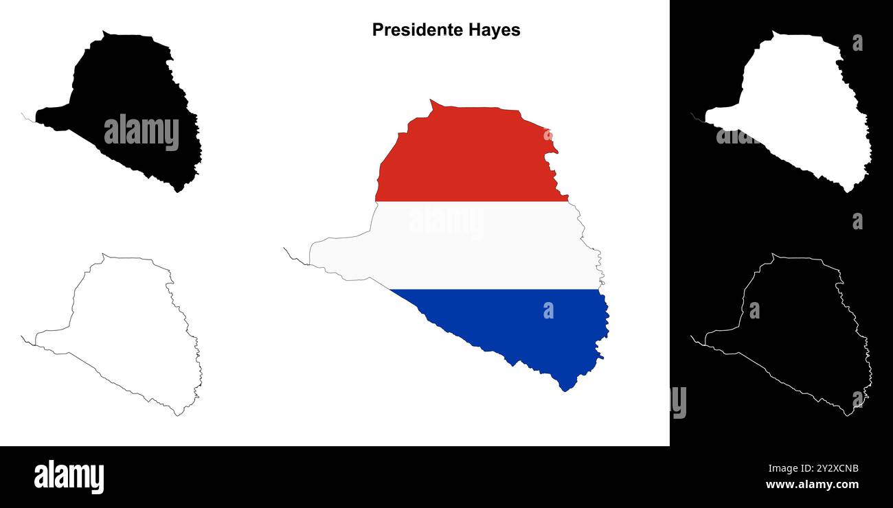 Presidente Hayes department outline map set Stock Vector Image & Art ...