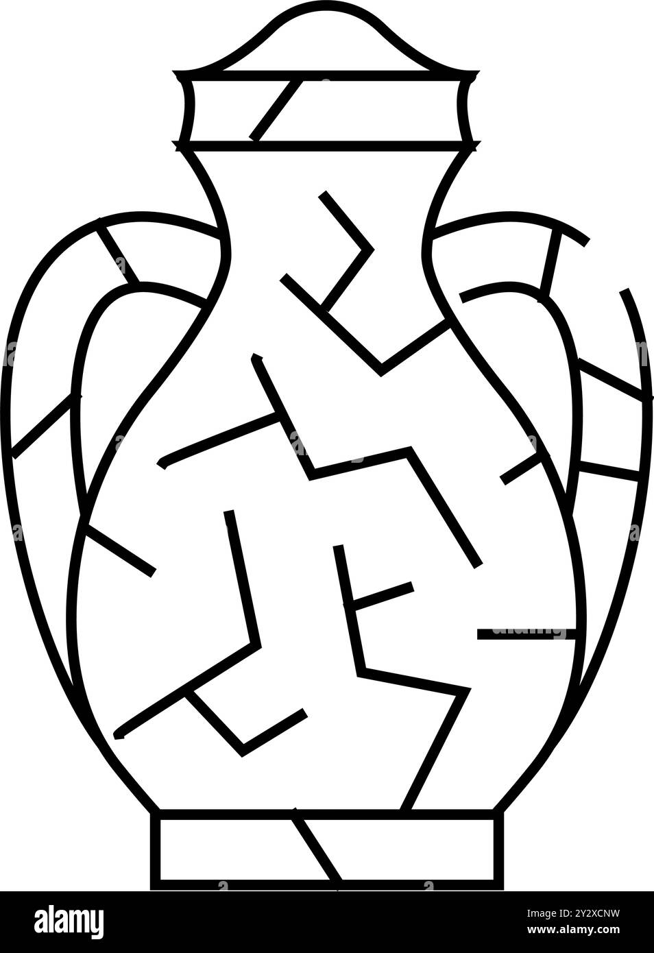 repair damaged pot line icon vector illustration Stock Vector Image ...