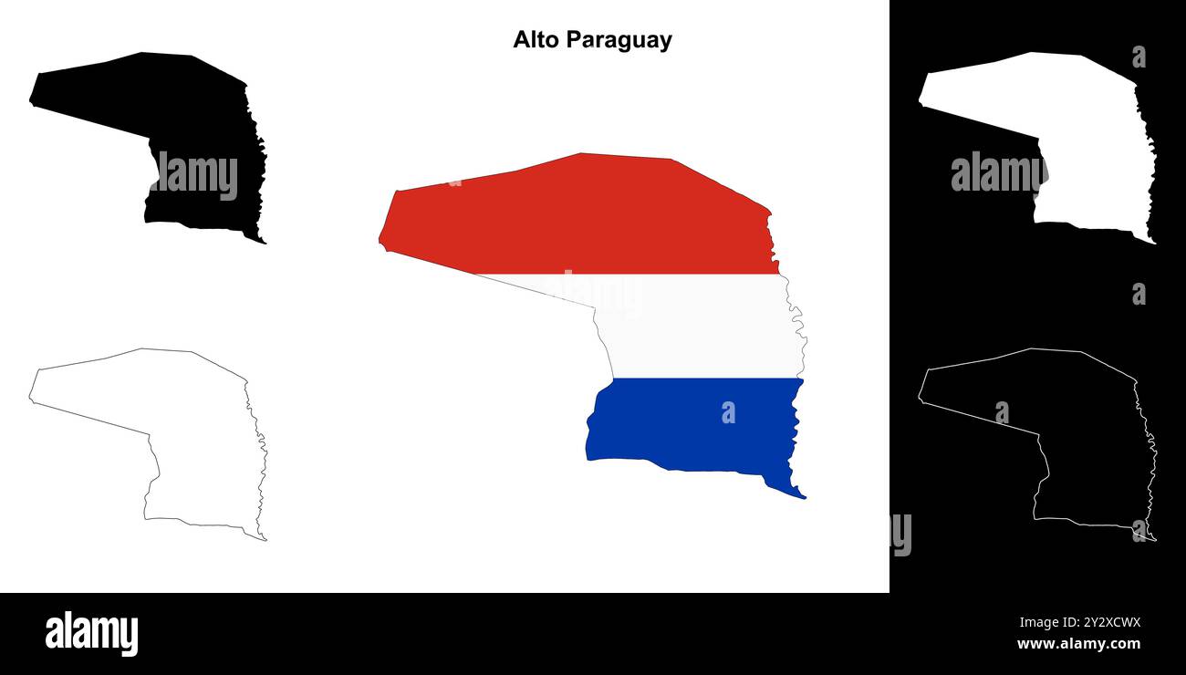Alto Paraguay department outline map set Stock Vector Image & Art - Alamy